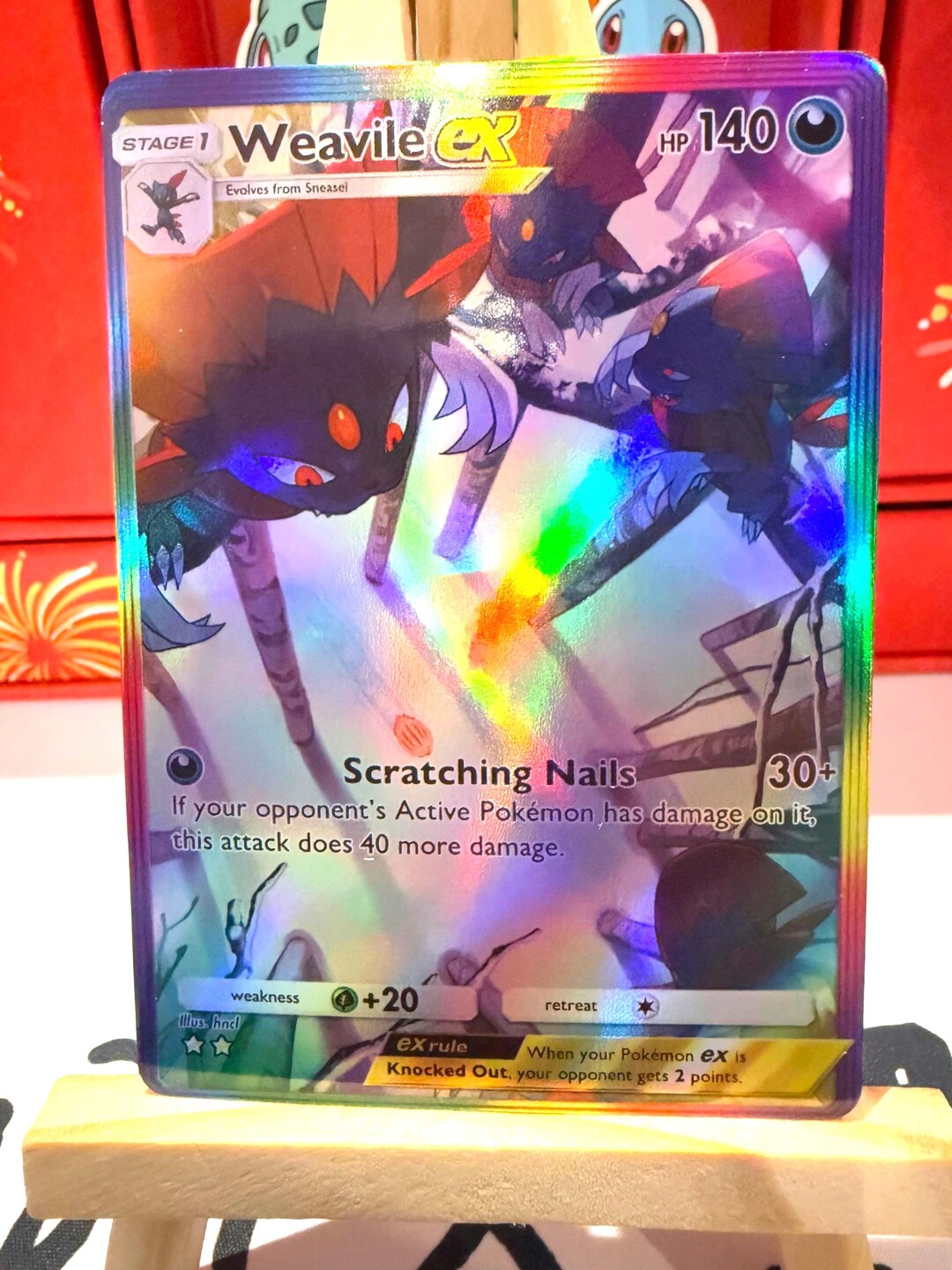Weavile EX Custom Holo Card - Fan Art Illustration - Etsy