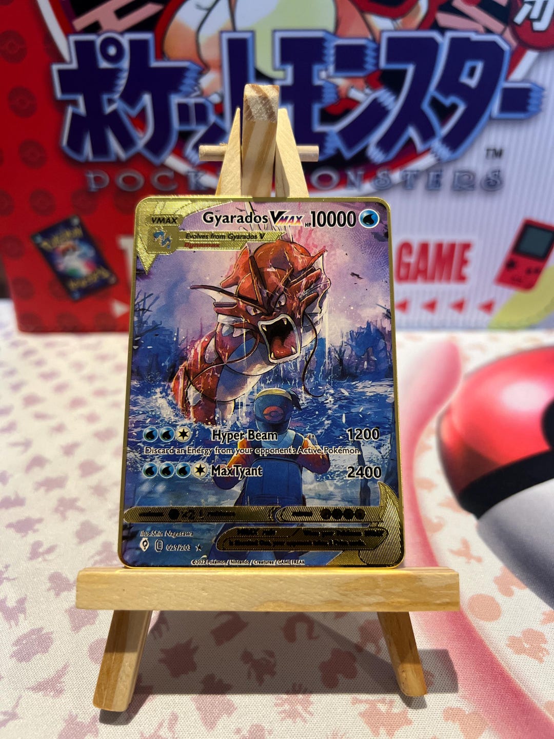 Shiny Gyarados Alt Art Custom Pokemon METAL Card Red Fan Art ...