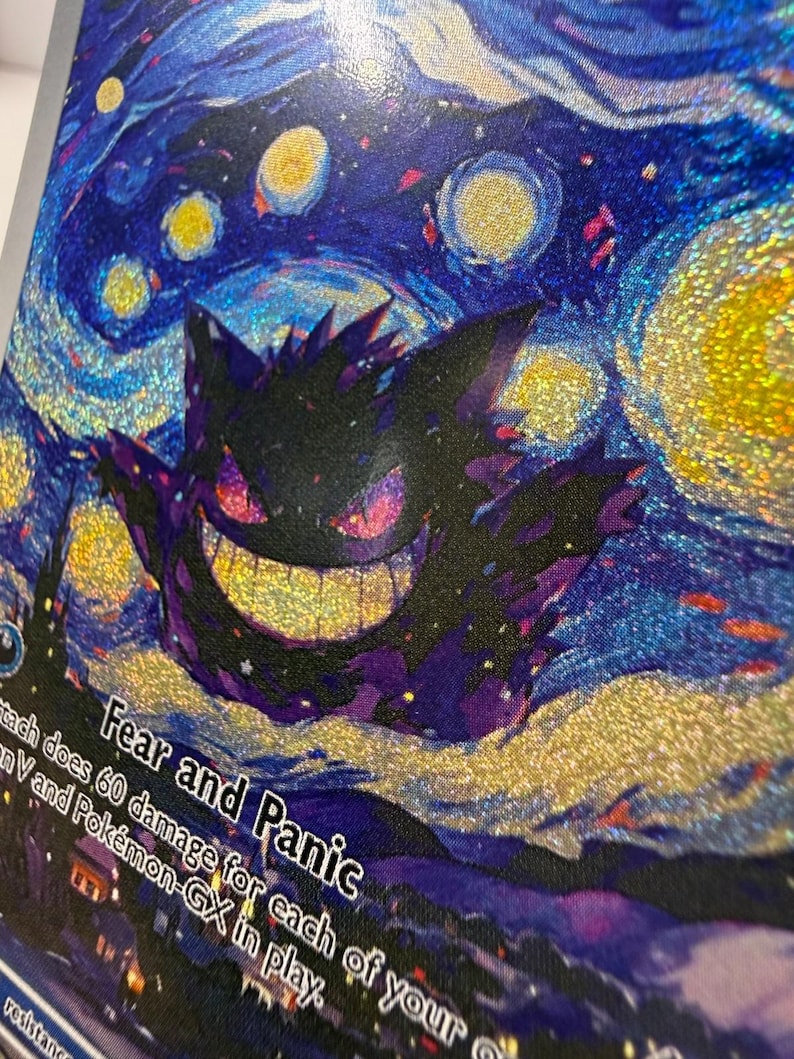 Gengar Pokemon TCG Custom Starry Night Gogh Full Art Illustration ...