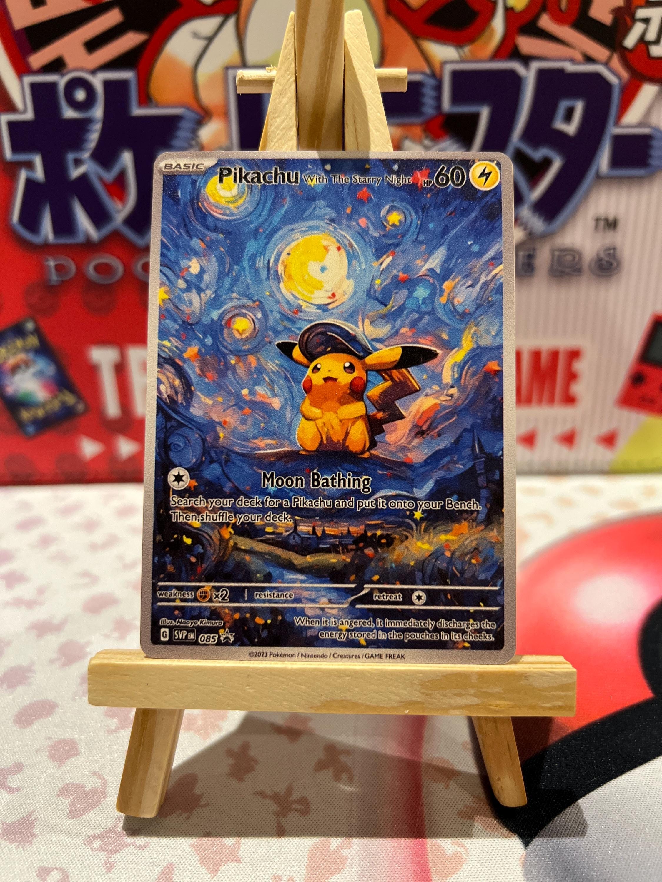 Pikachu Starry Night Pokemon Van Gogh Custom Metal Full Alt Art ...