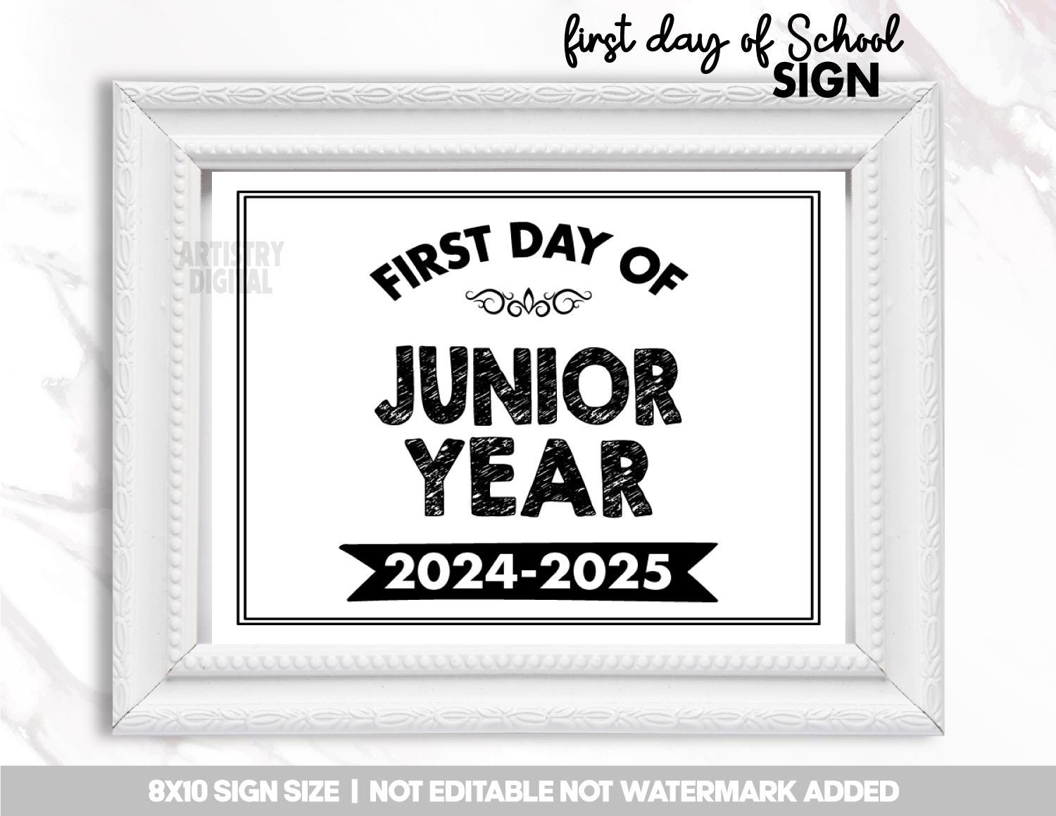First Day of JUNIOR YEAR Sign Printable, First Day of School Board ...