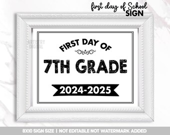 First Day of 8TH GRADE Sign Printable, First Day of School Board, 8TH ...