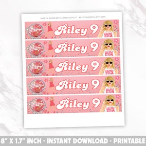 Swiftie WATER Bottle Labels EDITABLE Digital, Swiftie Party, Digital ...