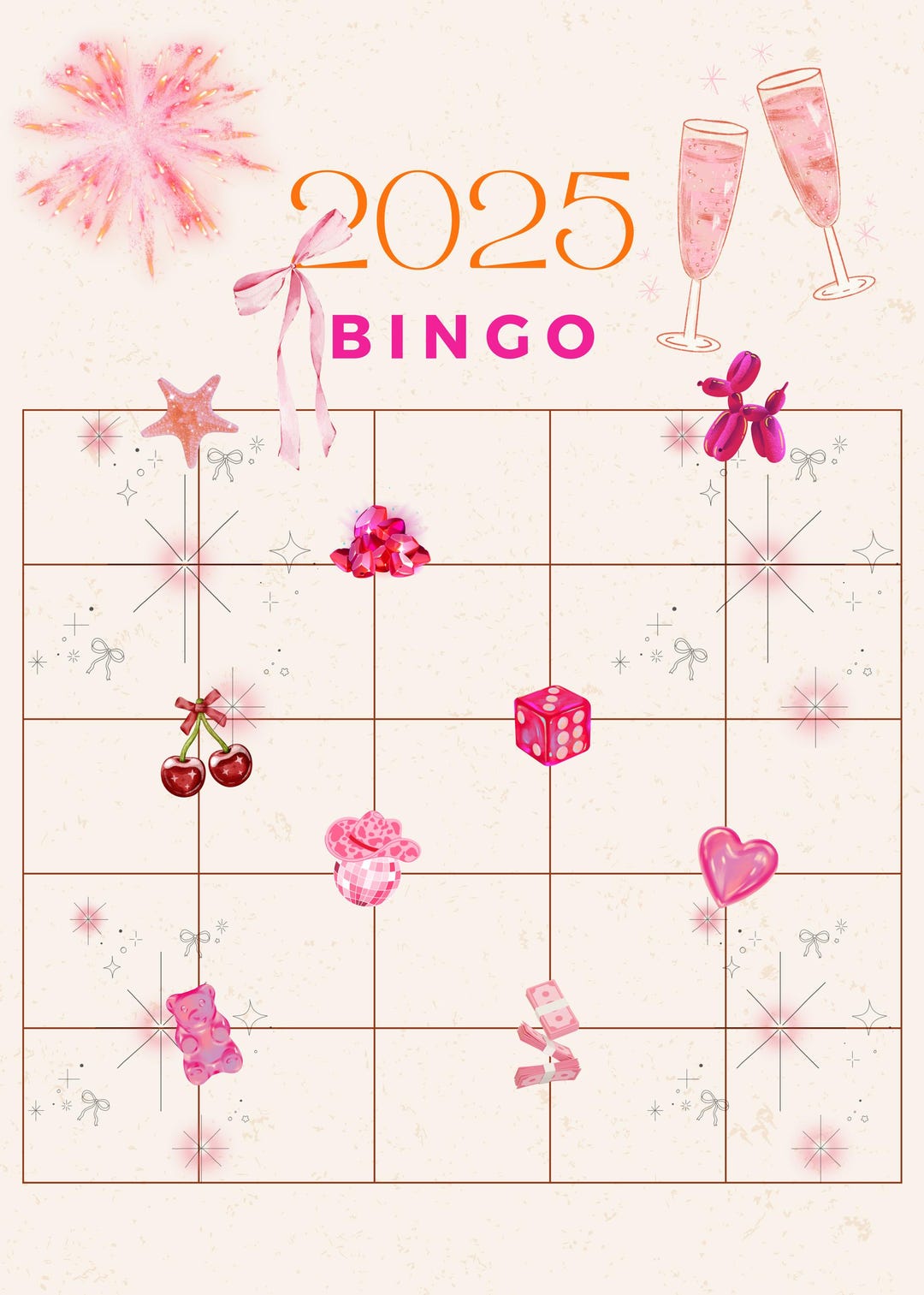 2025 Pink Bingo Card - Etsy