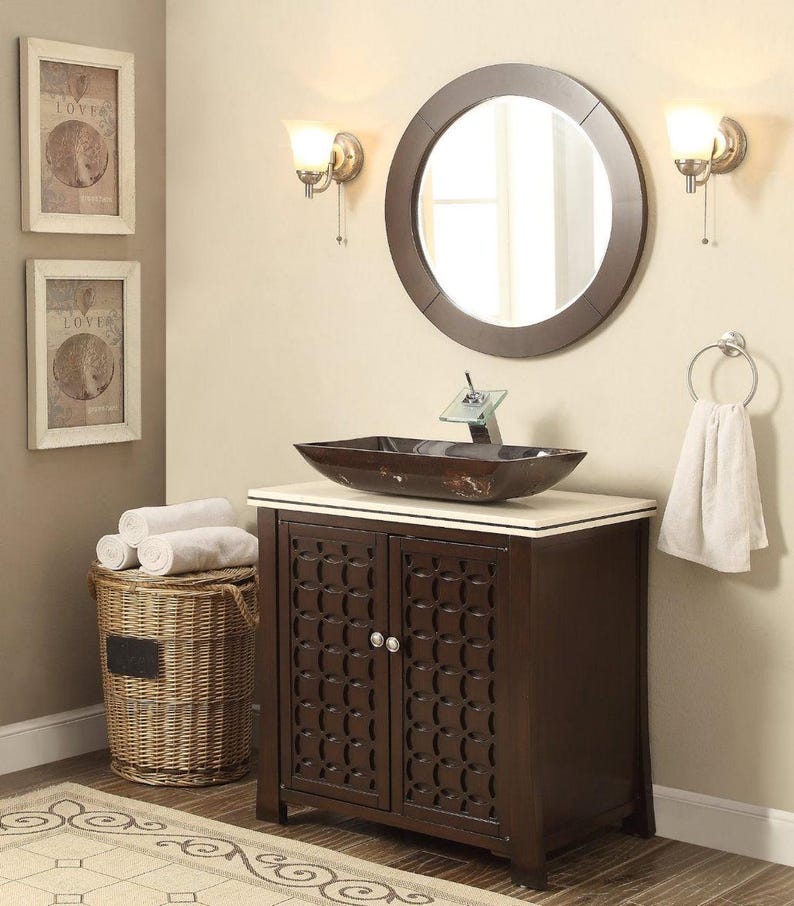 30" Giovanni Bathroom Vessel Sink Bathroom Vanity - Etsy