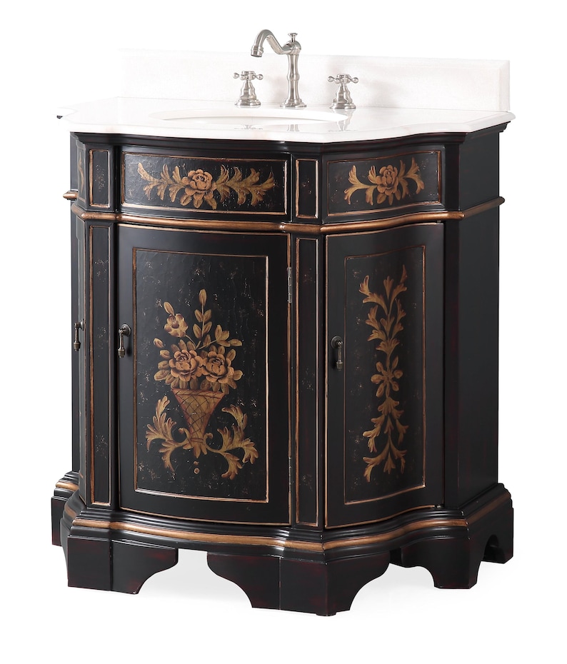 35 Inch Hand Painted Crossfield Bathroom Sink Vanity - Etsy