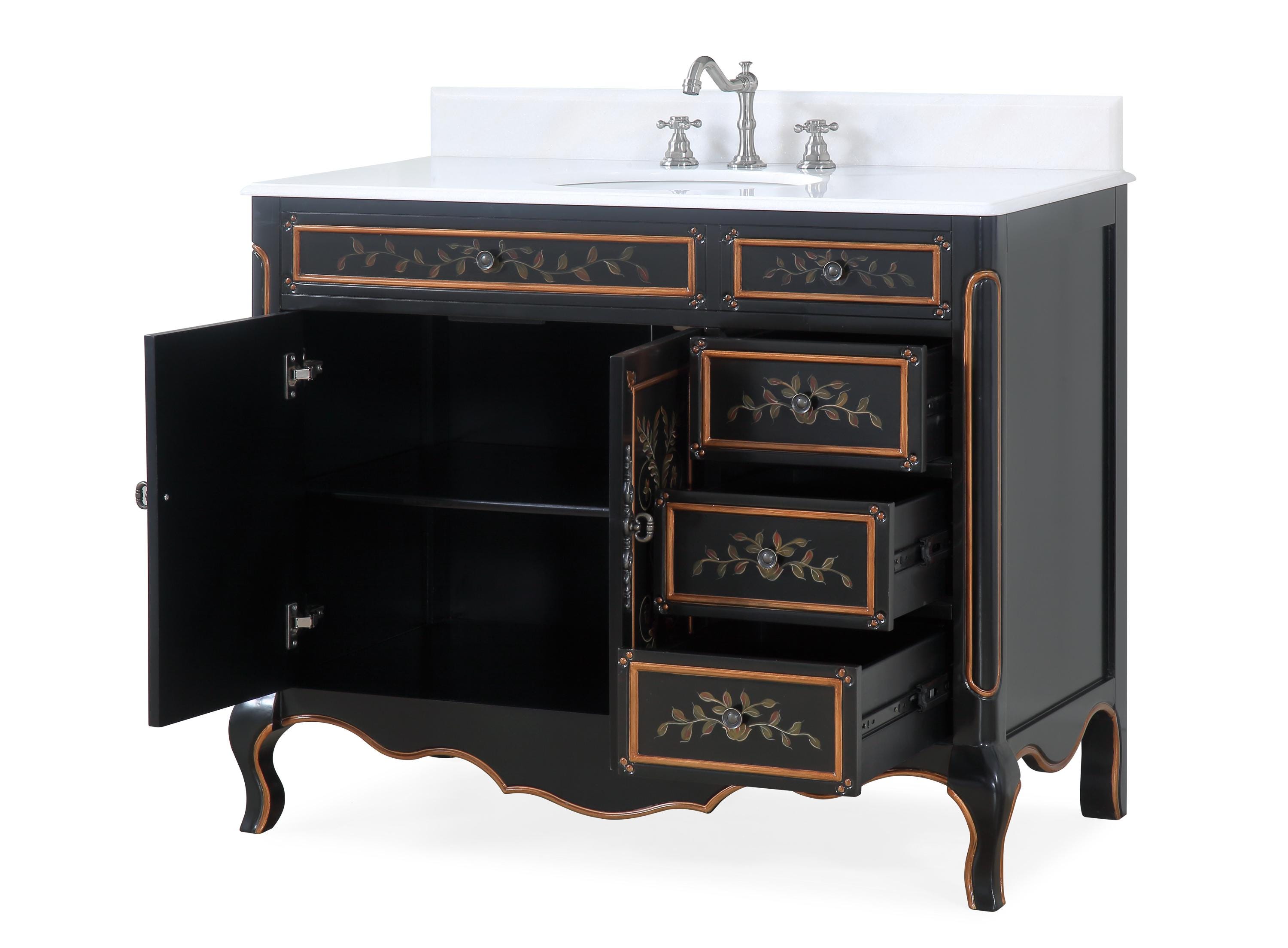 Hand-painted Floral Black Decorous Vanity - 42 Inch - Etsy