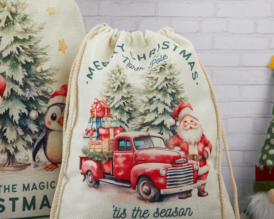 Custom Santa Bags With Names, Christmas Eve Gift Bags,personalized ...