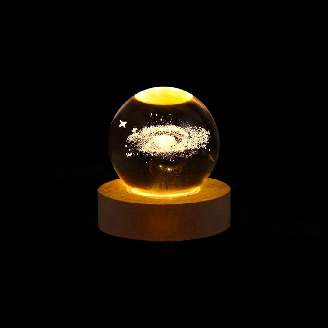Galaxy Crystal Ball Lamp 3D Planet Night Light Cosmic LED Orb for ...