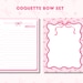Pink Coquette Bow Note Paper Set, Bow Notepad, Printable Planner ...