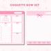 Pink Coquette Bow Note Paper Set, Bow Notepad, Printable Planner ...