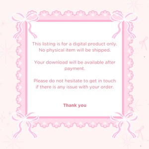 Coquette Theme Printable Notepad Digital Note Pad Cute Stationery ...