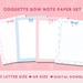 Coquette Theme Printable Notepad Digital Note Pad Cute Stationery ...