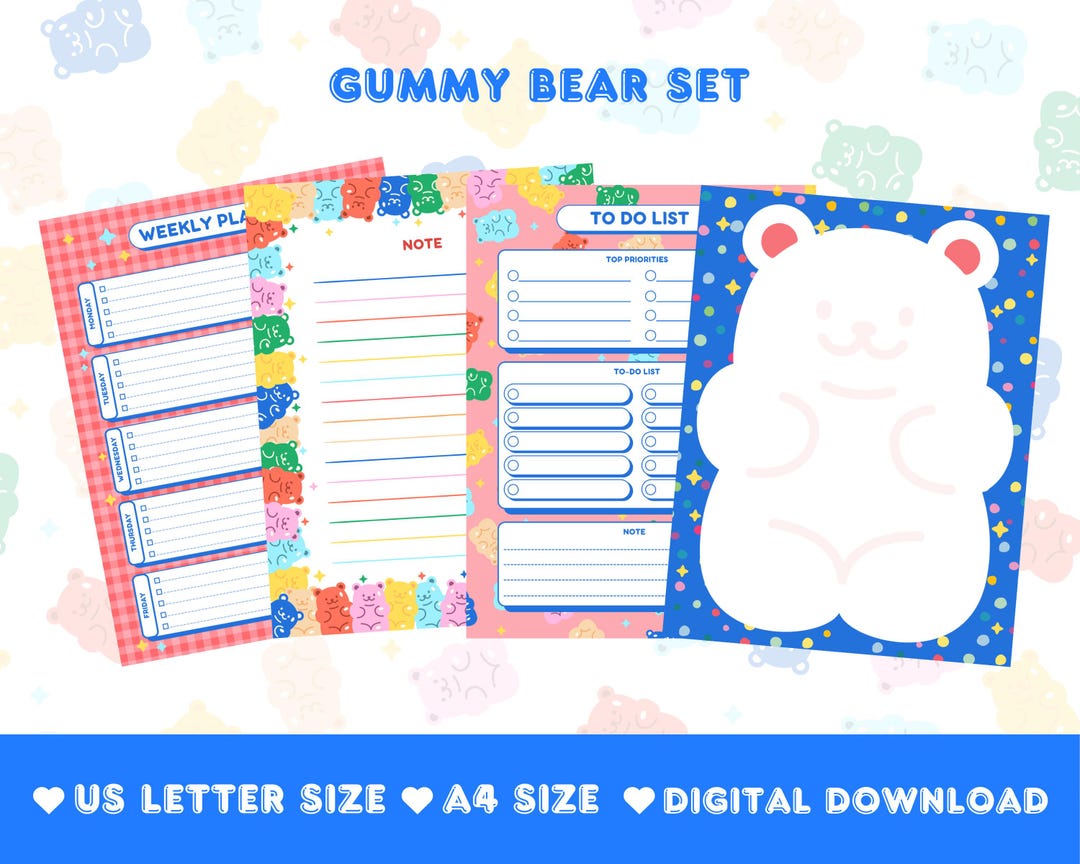 Gummy Bear Themed Planner Set | Weekly Planner, To-do List and Note ...