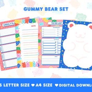 Gummy Bear Themed Planner Set | Weekly Planner, To-do List and Note ...