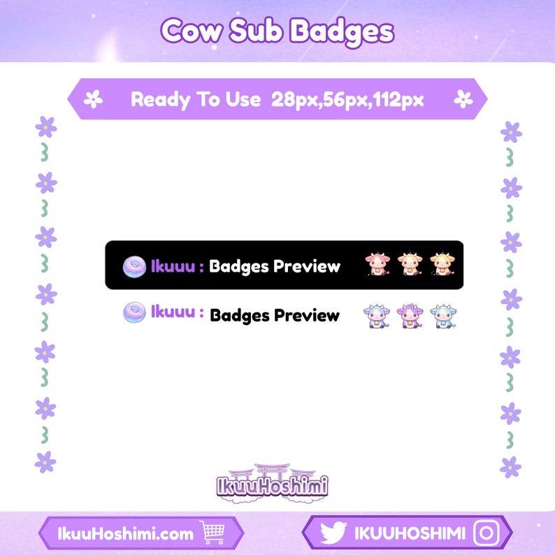 Cow Twitch Sub Badges|channel Point Icons |discord Badges |stream ...
