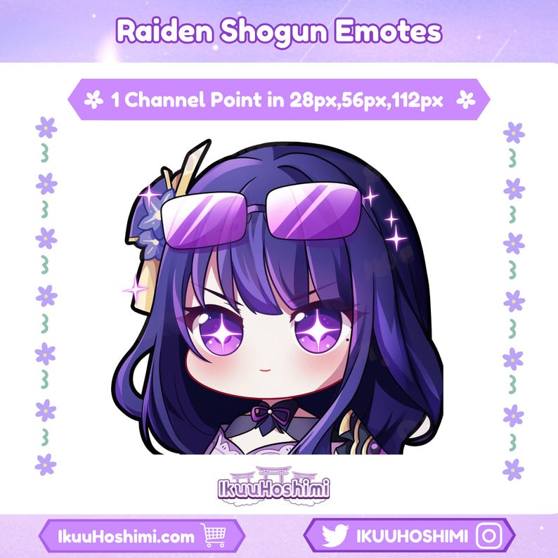 Raiden Shogun Emotes | Custom Emotes | Writing Emote | Custom Twitch ...