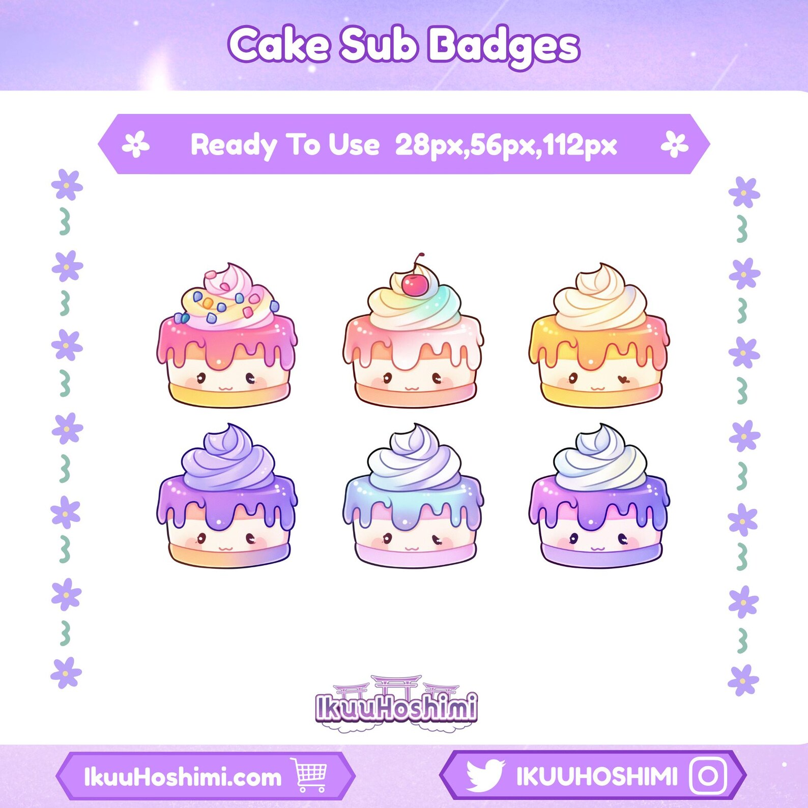 Cake Twitch Sub Badges |channel Point Icons | Discord Badges | Stream ...