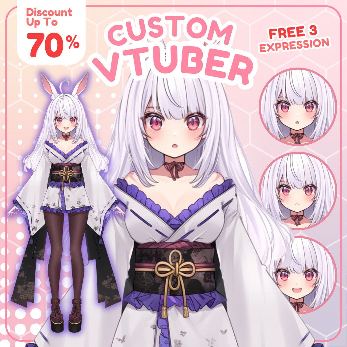 CUSTOM LIVE 2D VTUBER Model Vtuber Asset Vtuber Character Vtuber Design ...