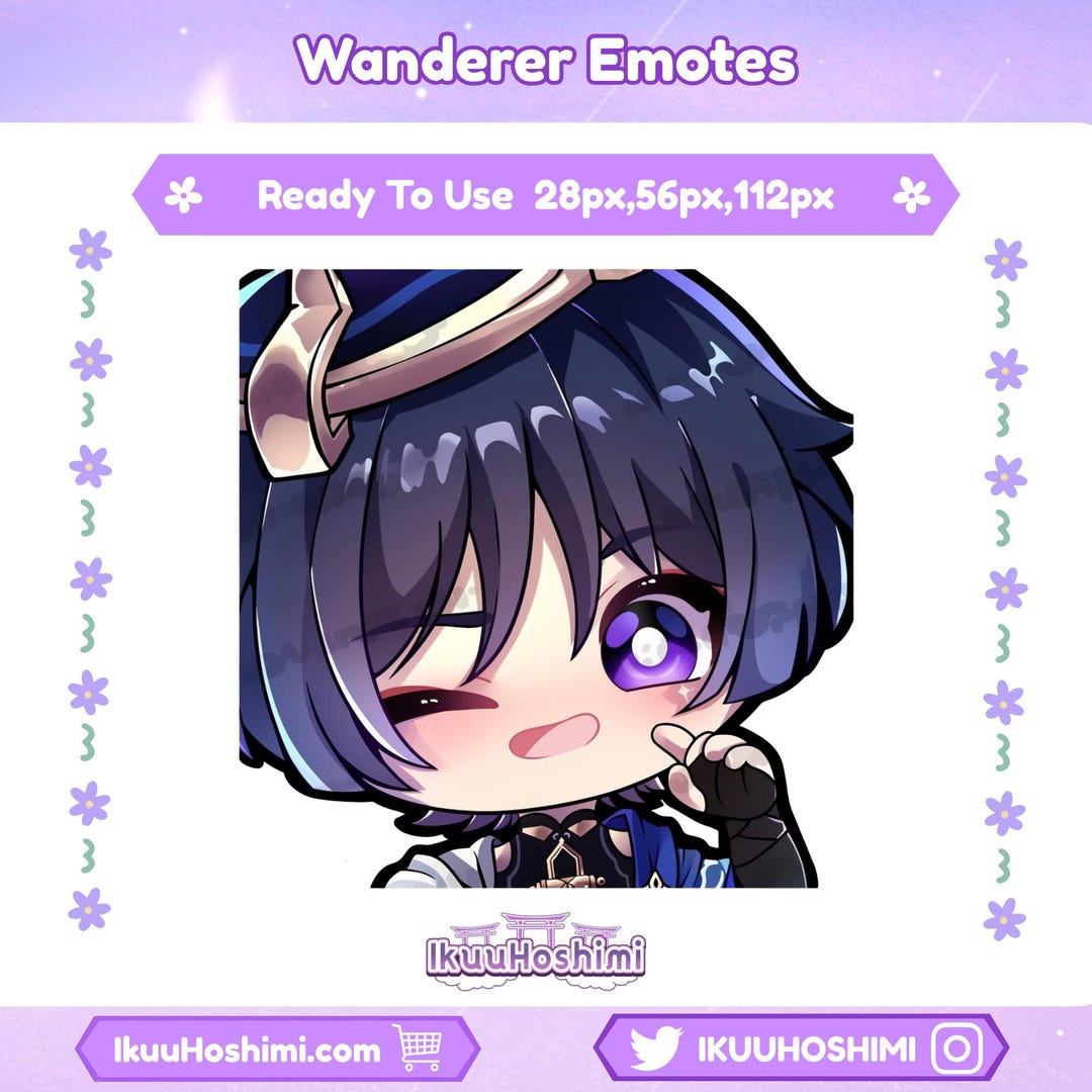 Wanderer Impact Emotes | Custom Emotes | Writing Emote | Custom Twitch ...