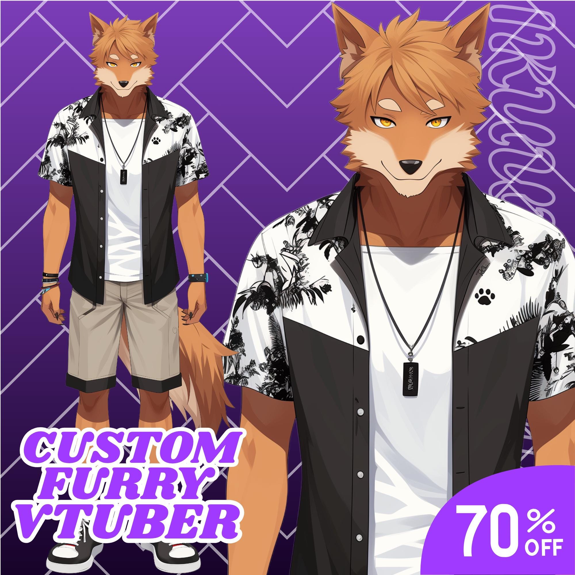 Custom Live2d Furry Vtuber | Vtuber Model, Furry Vtuber, Vtuber, Anthro ...