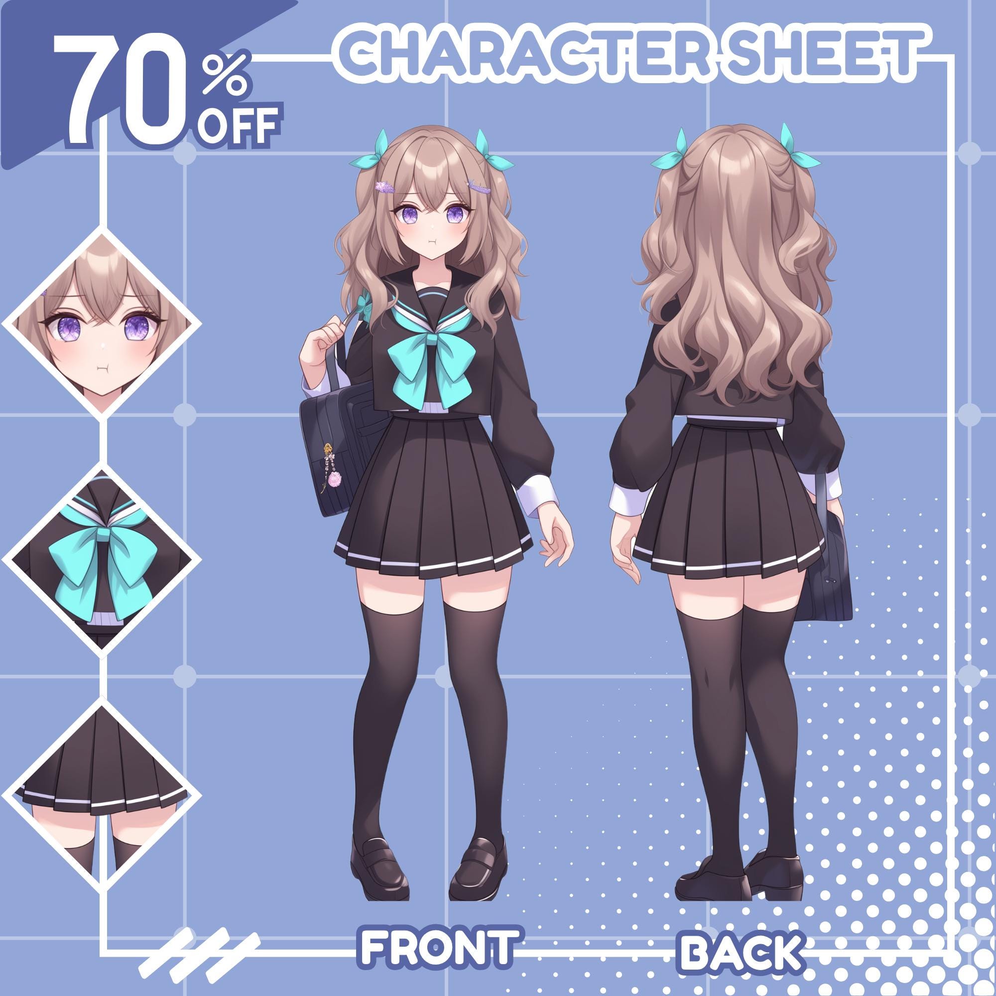 Custom Character Sheet Commission | Character Sheet, Vtuber Model ...