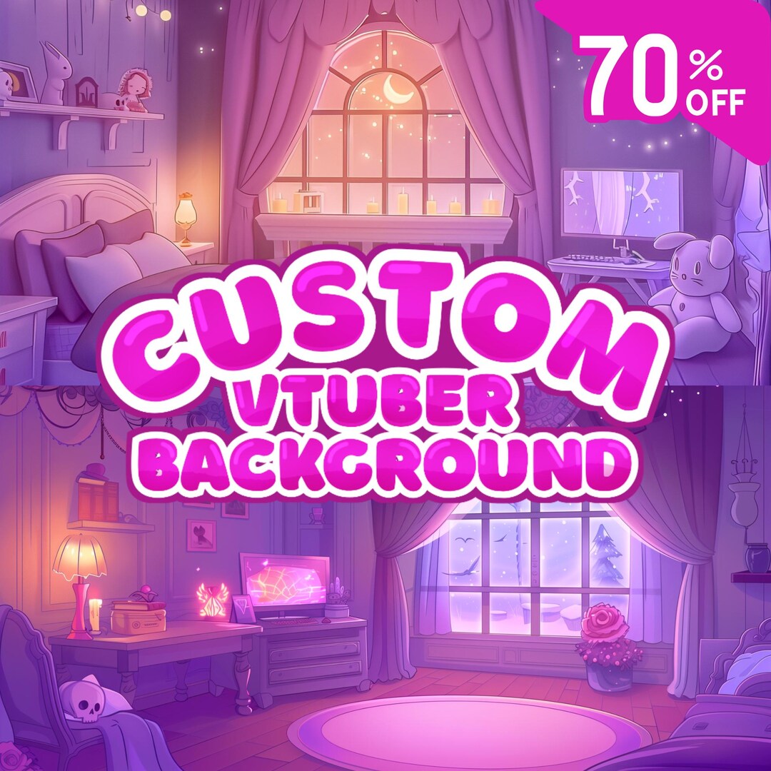 Custom Vtuber Background | Vtuber Room Stream Package, Twitch Overlay ...