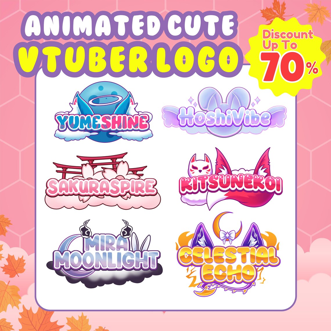 Custom ANIMATED VTUBER LOGO Cute Logo Vtuber Kawaii Logo Pngtuber Logo ...
