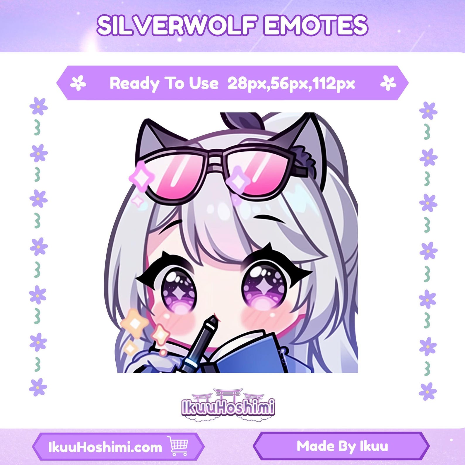 Silverwolf Honkai Star Rail Emotes | Custom Emotes | Writing Emote ...