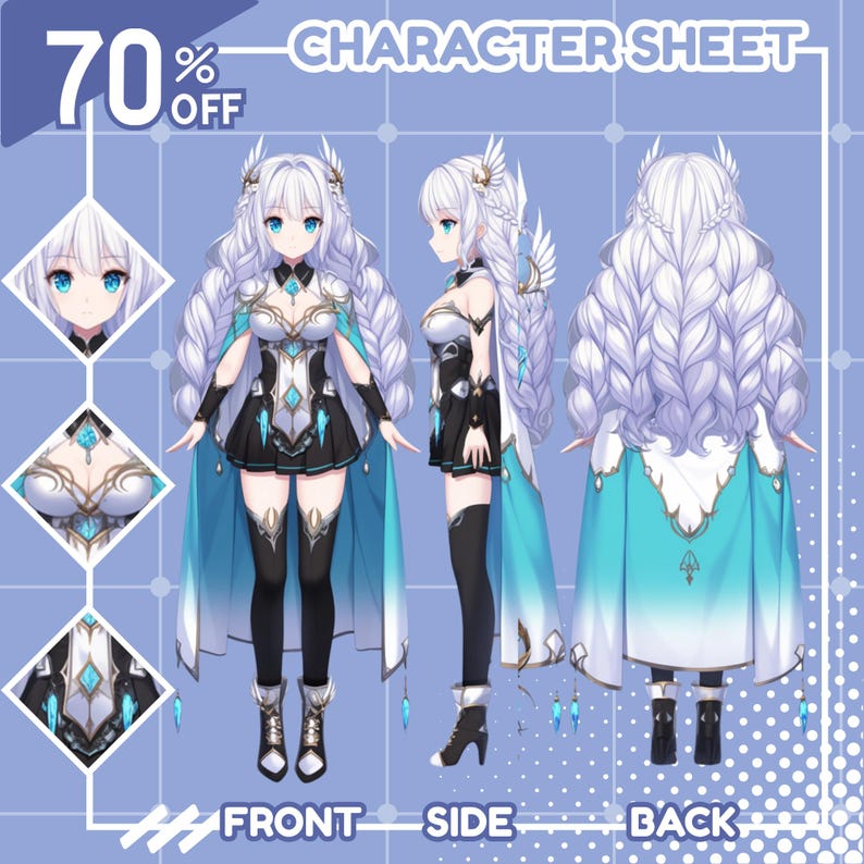 Custom Character Sheet Commission | Character Sheet, Vtuber Model, Reference Sheet, Vtuber ...