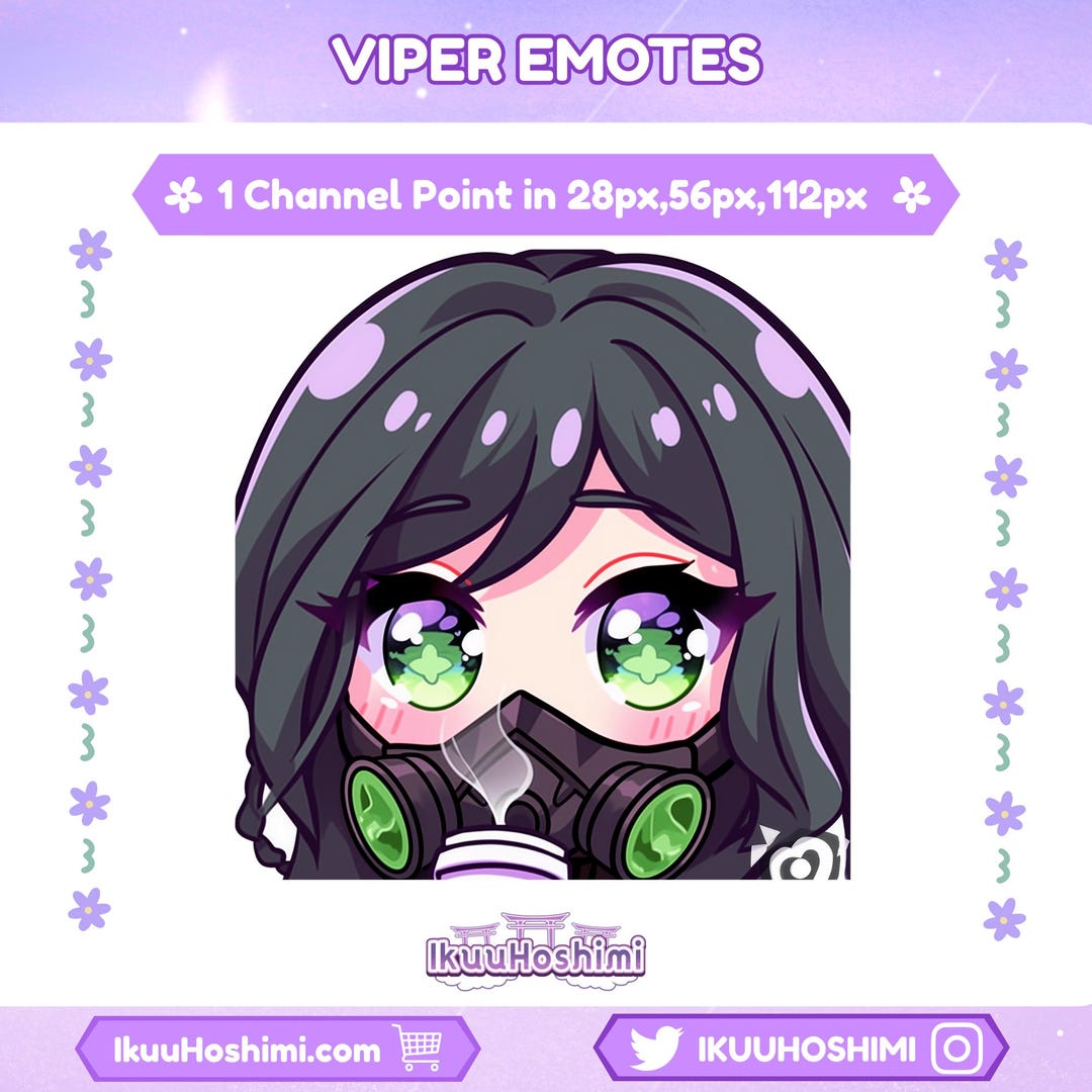 Viper Valorant Emotes | Custom Emotes | Writing Emote | Custom Twitch ...