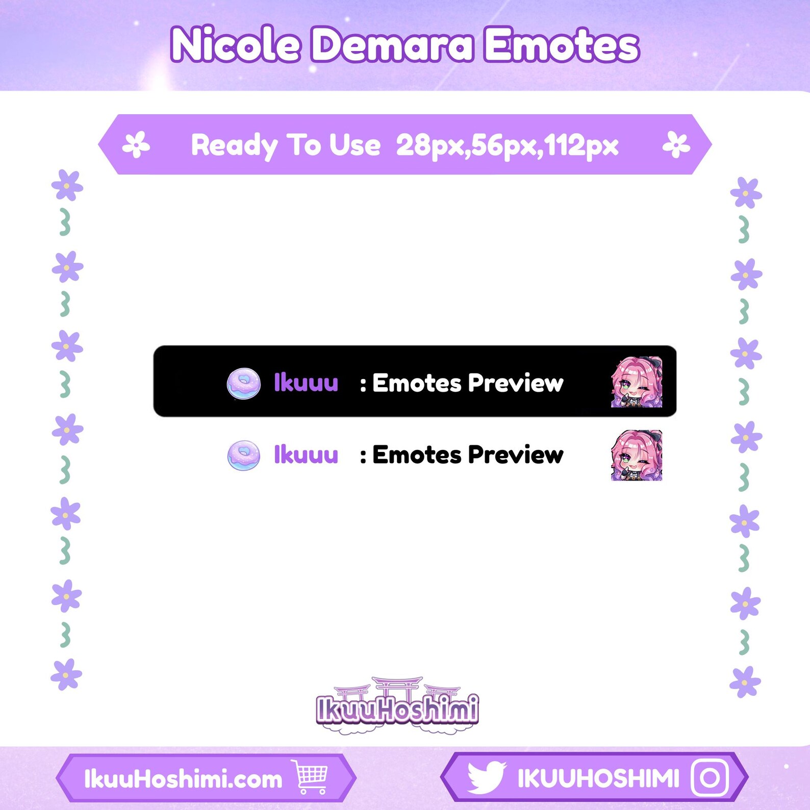 Nicole Demara Emotes | Custom Emotes | Writing Emote | Custom Twitch ...