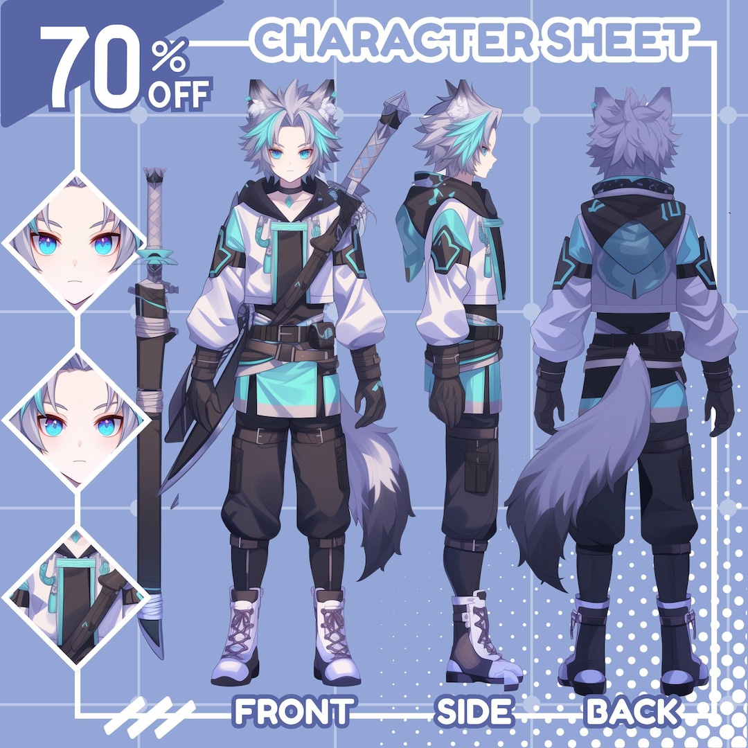 Custom Character Sheet Commission | Character Sheet, Vtuber Model ...