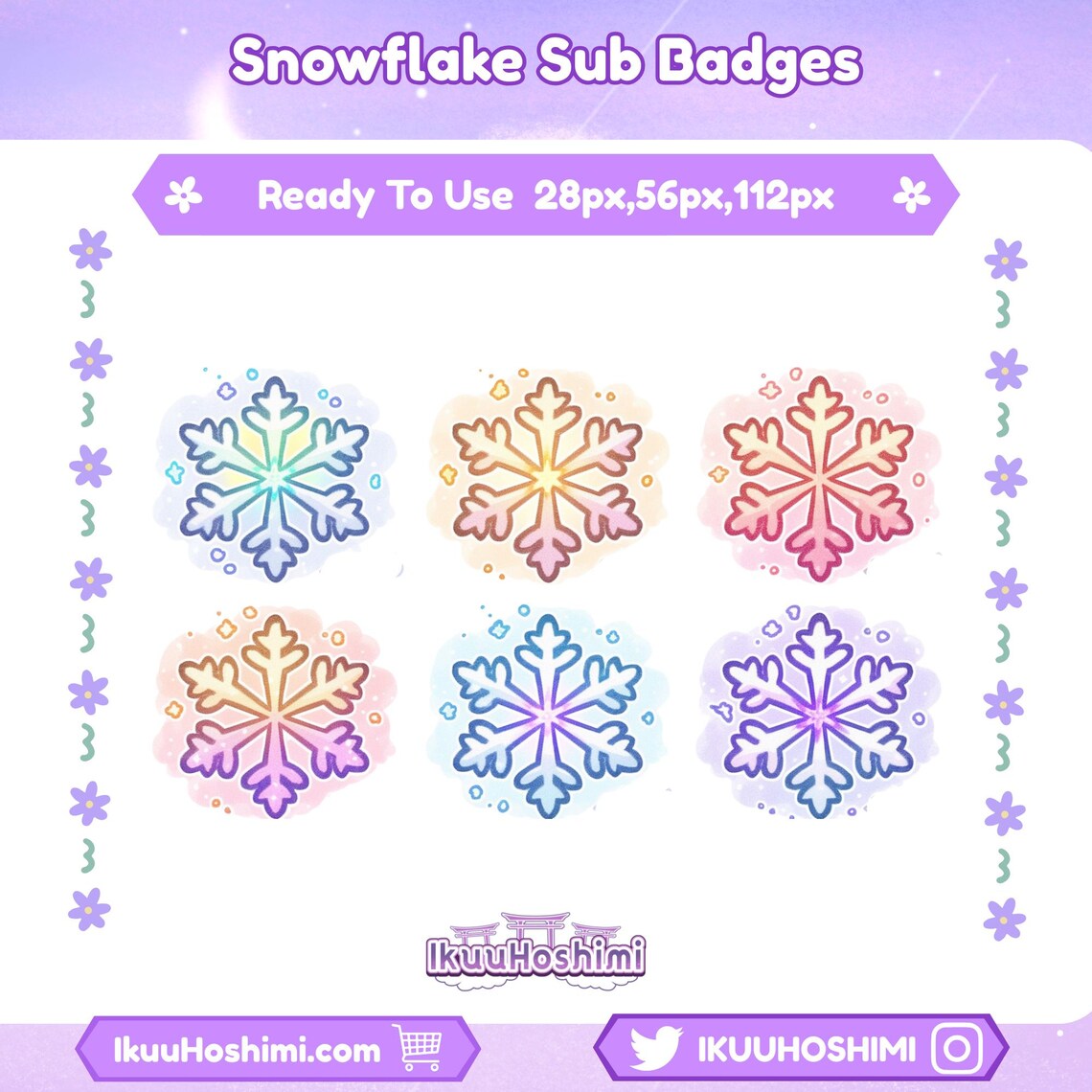 Snowflake Twitch Sub Badges|channel Point Icons |discord Badges |stream ...