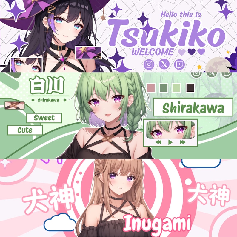 Custom Twitch Banner | Twitch Banner, Anime Banner, Streaming Banner ...