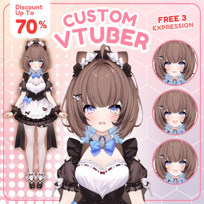 CUSTOM LIVE 2D VTUBER Model Vtuber Asset Vtuber Character Vtuber Design ...