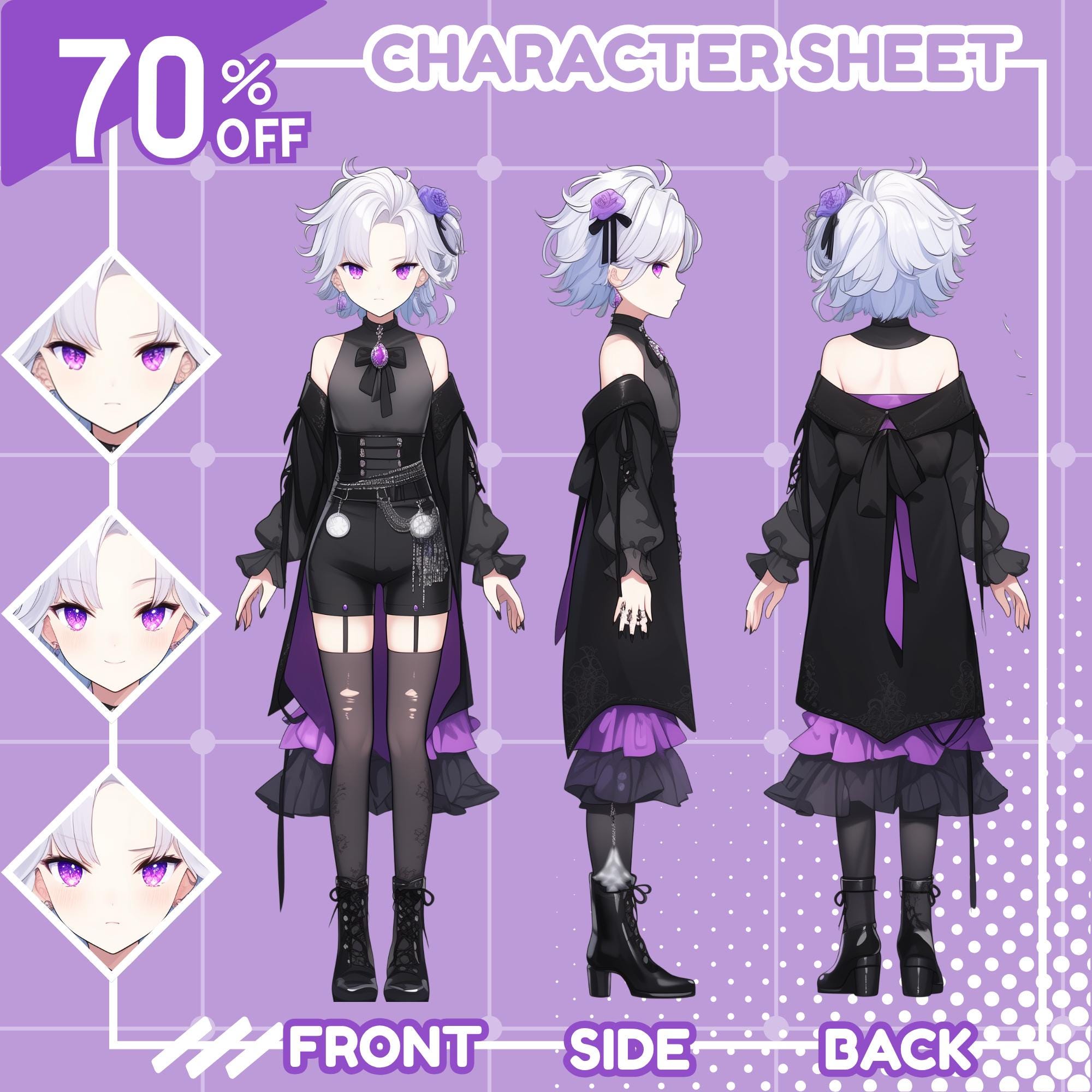 Custom Character Sheet Commission | Character Sheet, Vtuber Model ...