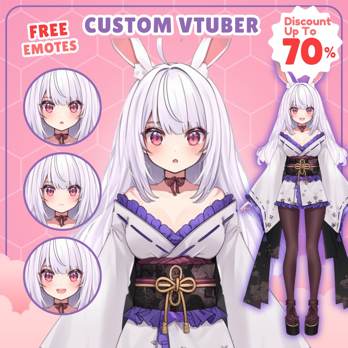 CUSTOM LIVE 2D VTUBER Model Vtuber Asset Vtuber Character Pngtuber ...