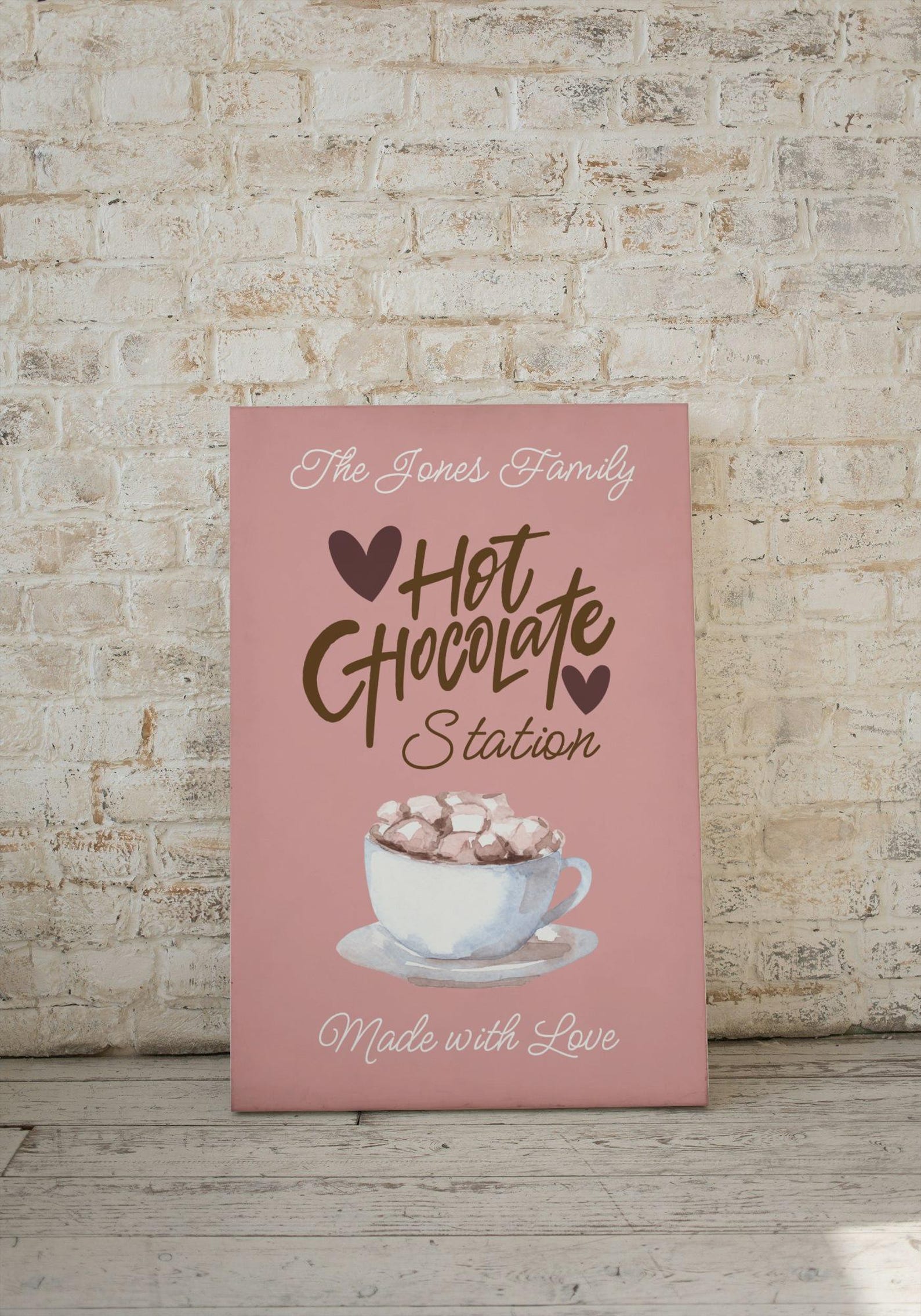 Personalized Hot Chocolate Bar Sign: Custom Family Christmas Print ...