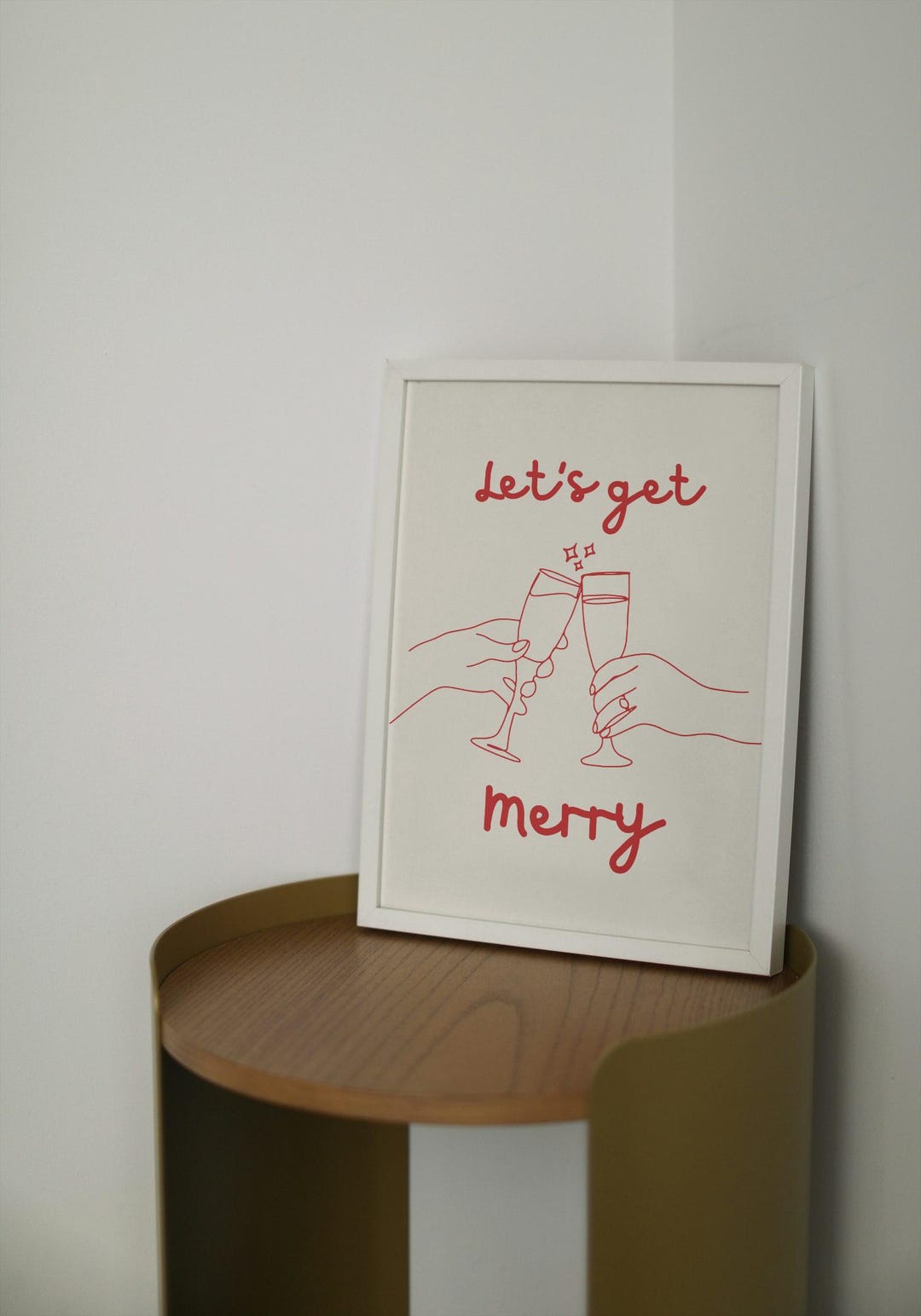 Lets Get Merry, Christmas Alcohol Digital Print, Fun Quote, Festive ...