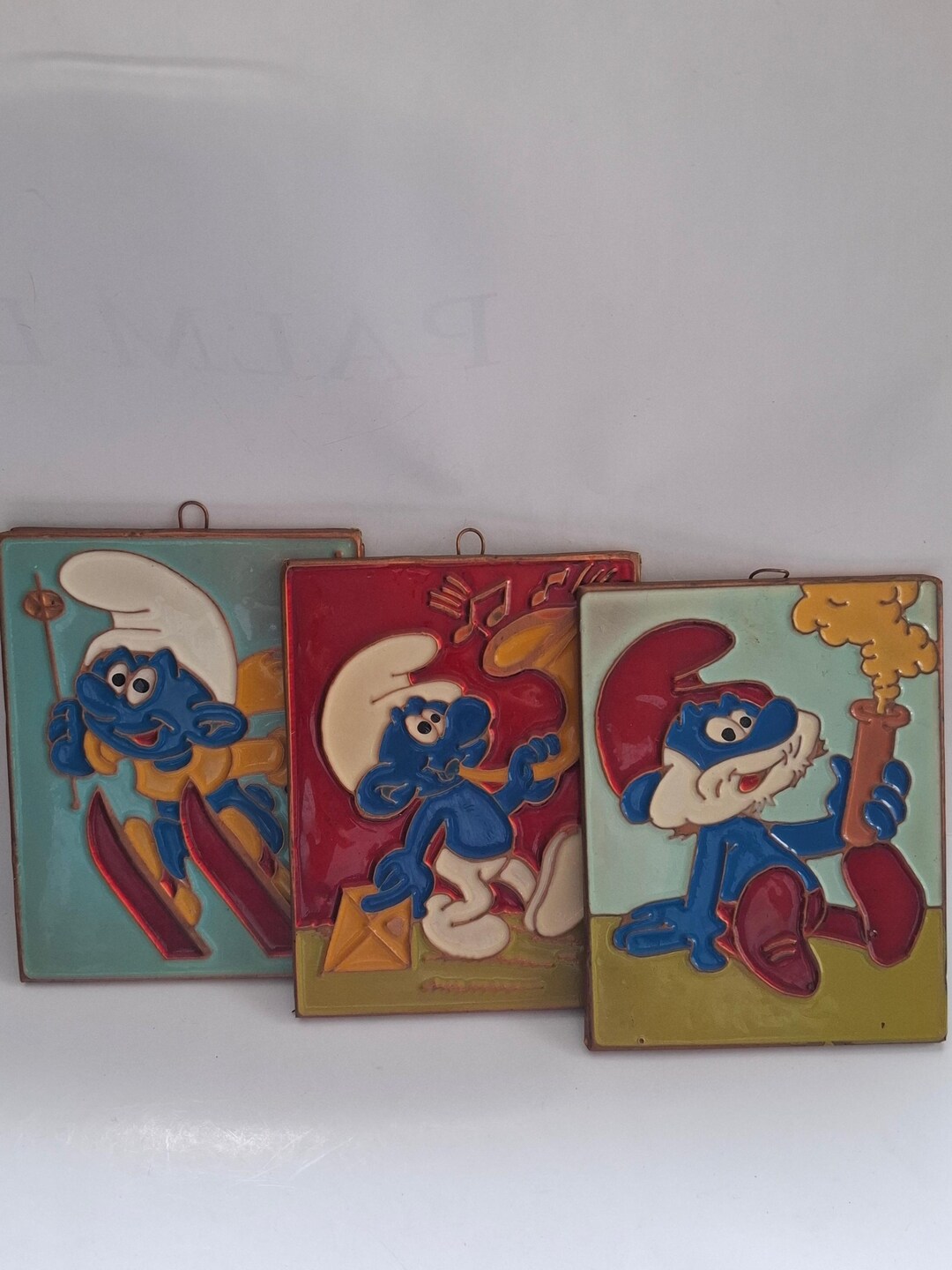 Hand-painted Smurf Metal Relief Tiles (11x8.5 Cm) – 3 Variants - Etsy