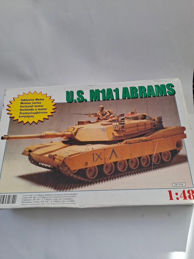 Belamonte 1/48 U.S. M1A1 Abrams Tank Model Kit (#DF516) – Motorized ...