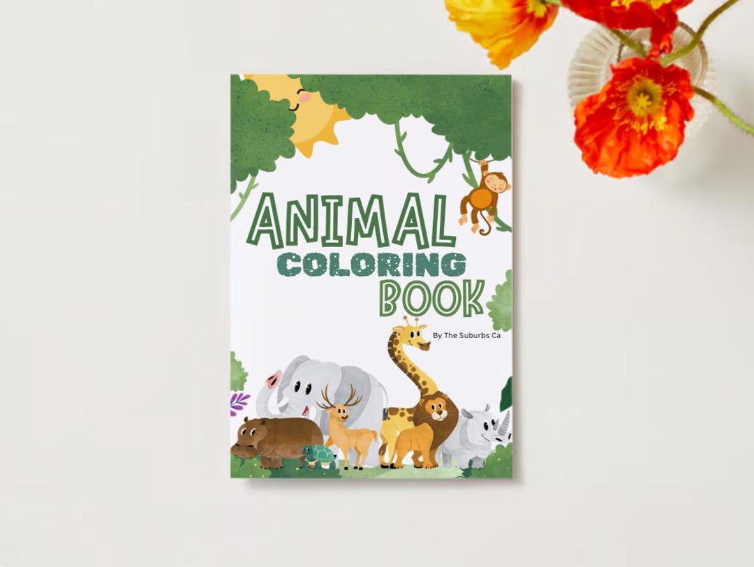 Children’s Educational Animal Coloring Book - Digital - Etsy