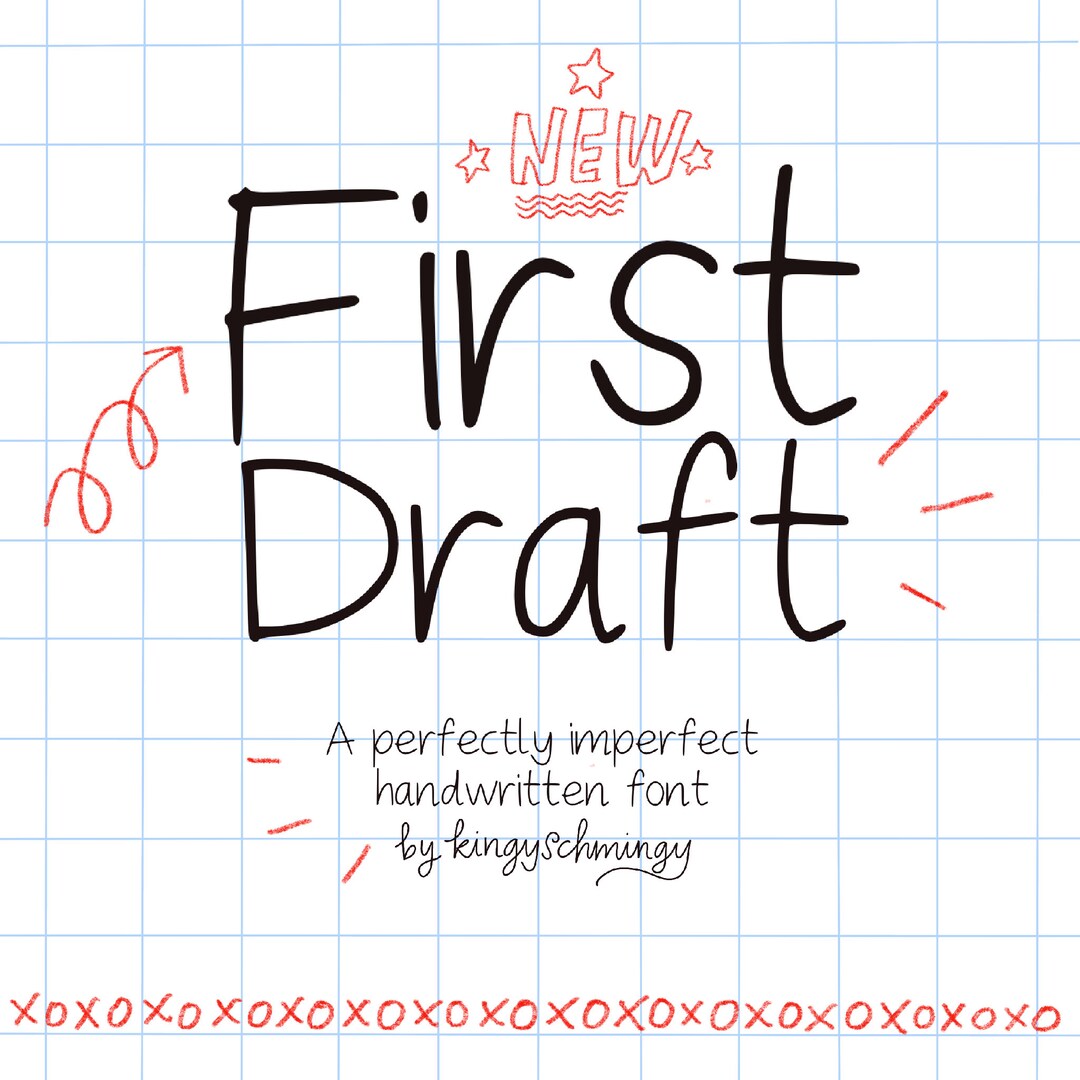 First Draft Font Handwritten Font, Crafting Font, Script Font, School ...