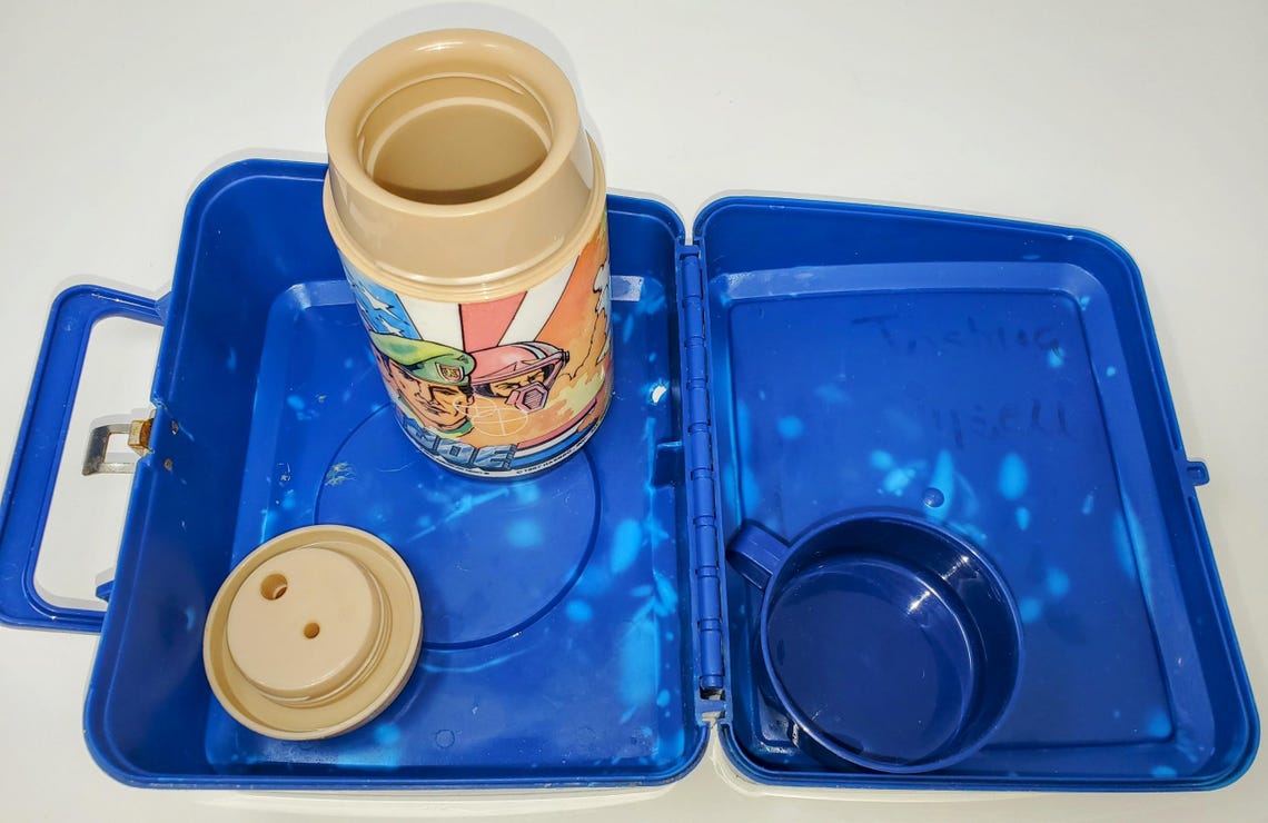 Vintage 80’s GI Joe Lunch Box by Aladdin Plastic Thermos With Thermo ...