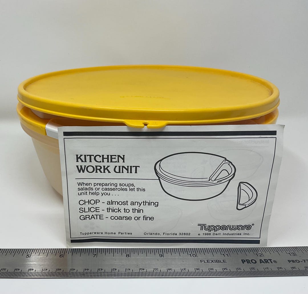 Vintage Tupperware Kitchen Work Unit, Chop Slice or Grate, 7 Piece Set ...