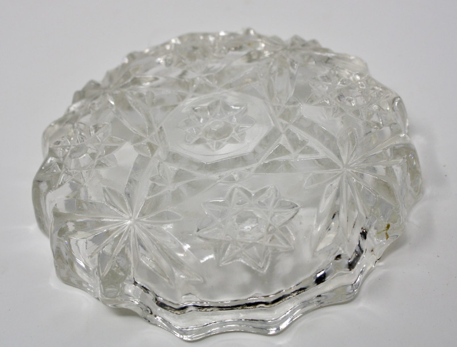 Glass Ashtray, Mid-century Vintage Anchor Hocking EAPC Prescut Crystal ...
