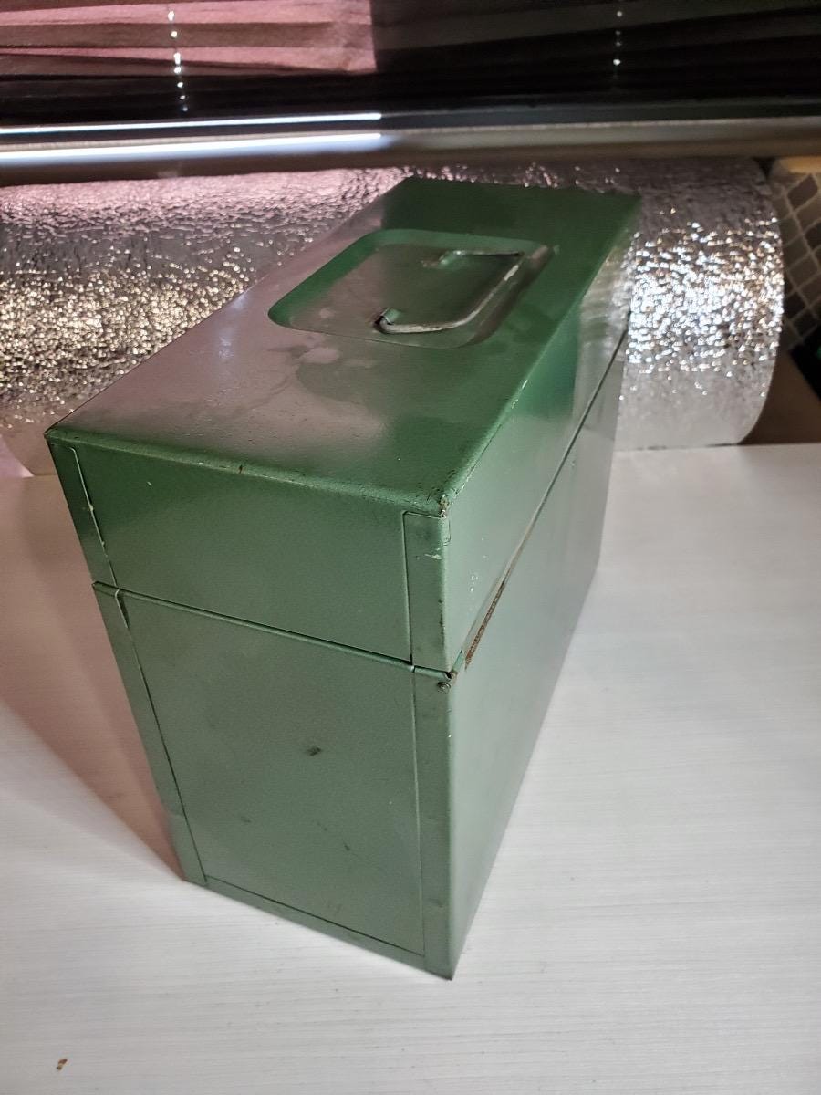 Vintage Hamilton Scotch Corp. Porta-file Green Metal Storage Box NO KEY ...