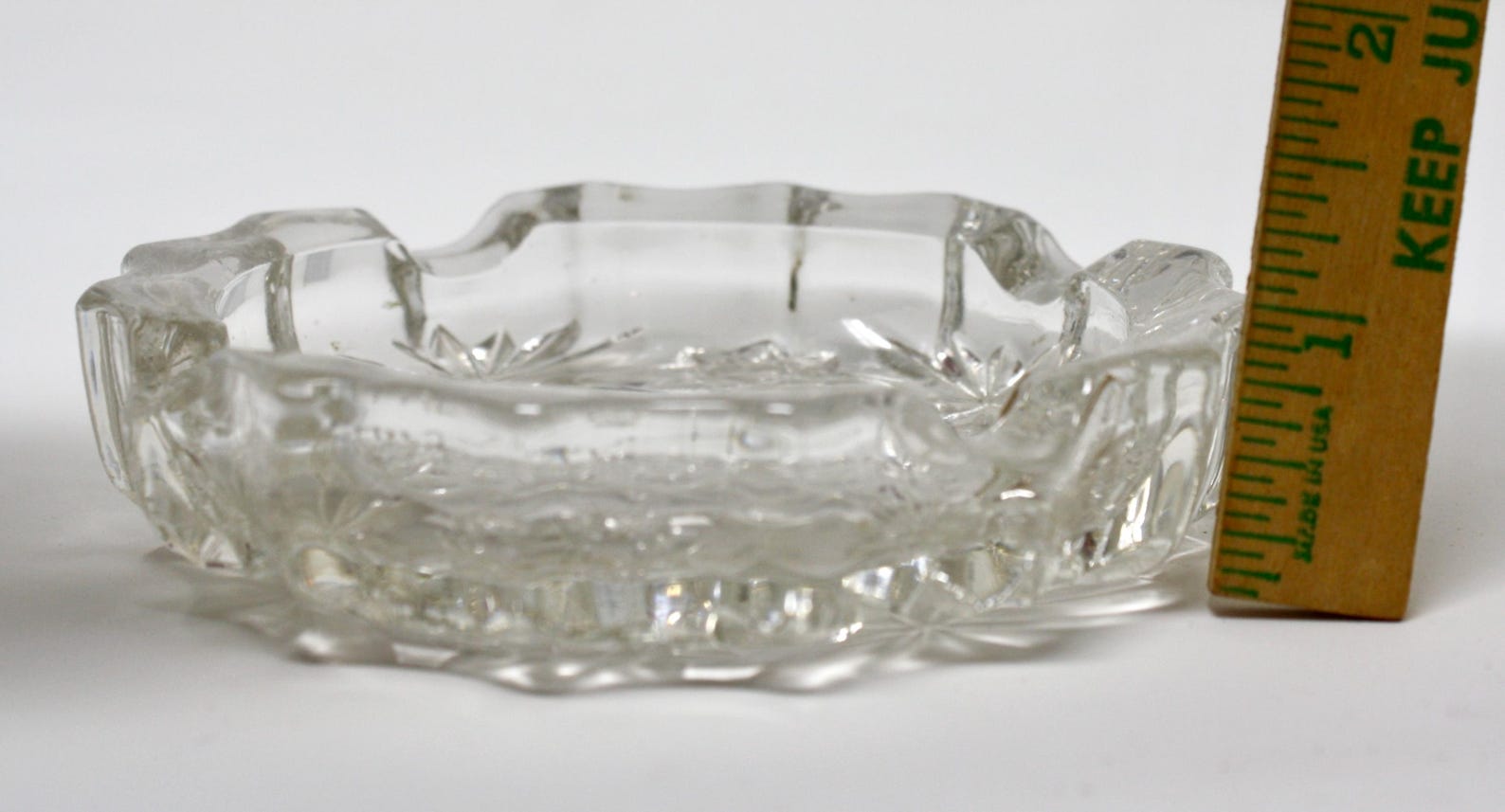 Glass Ashtray, Mid-century Vintage Anchor Hocking EAPC Prescut Crystal ...