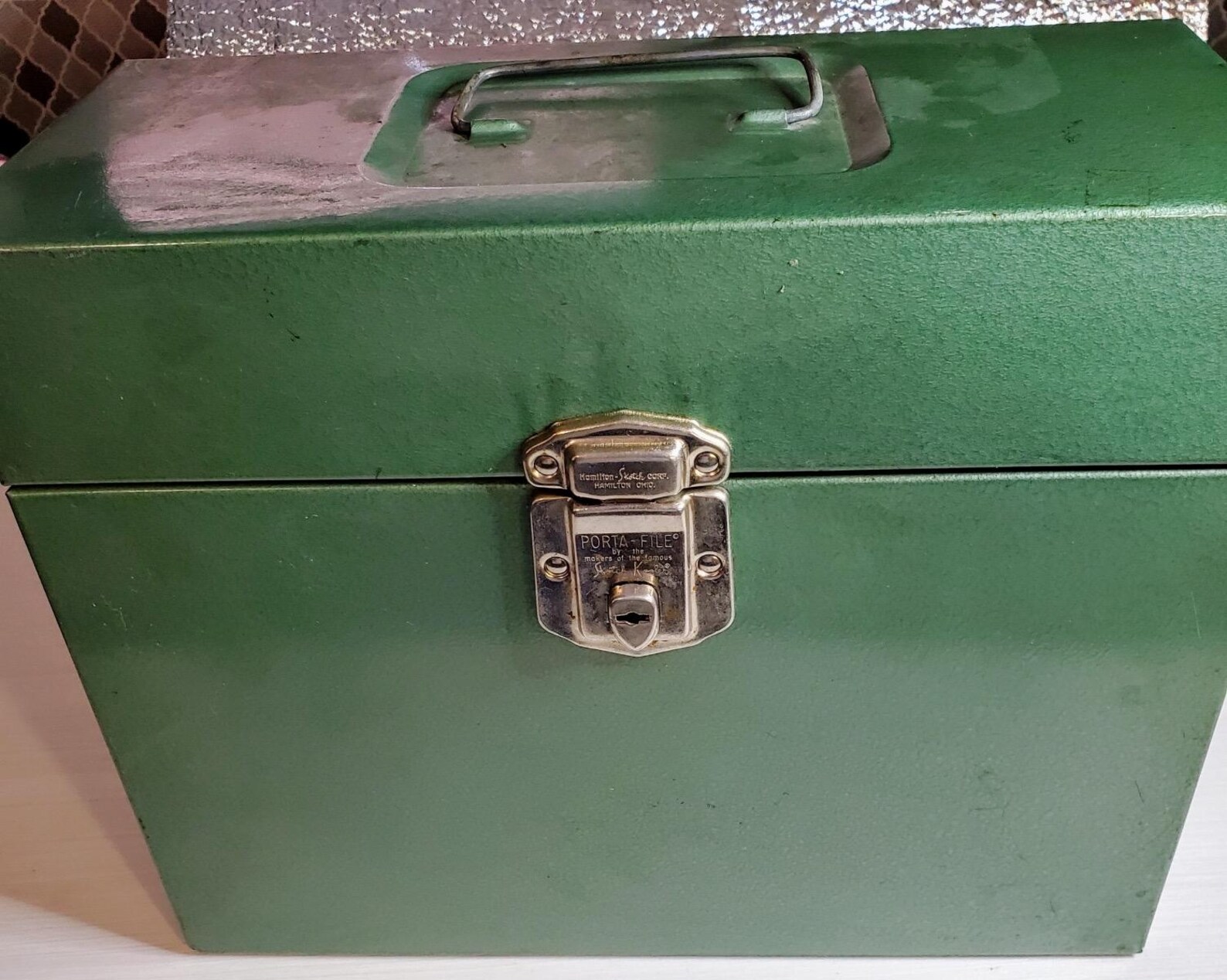 Vintage Hamilton Scotch Corp. Porta-file Green Metal Storage Box NO KEY ...